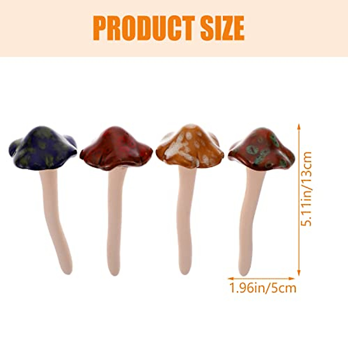 GANAZONO Glass Containers 4pcs Mushroom Ornament Vintage Ceramics Moss Mini Mushrooms