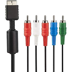Component AV Cable for PS2/PS3/PS3 Slim HDTV-Ready TV HD Component AV Cable 5-Wire 6FT Black
