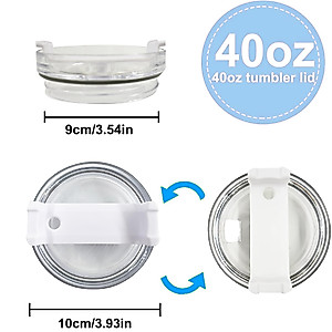 2 Pack 40 OZ Tumbler Lid Compatible for Stanley Quencher, Spill Proof Splash Resistant Stainless Steel Tumbler Covers Fit for Stanley and More Coffee (Dark Green, 40oz-1.0)