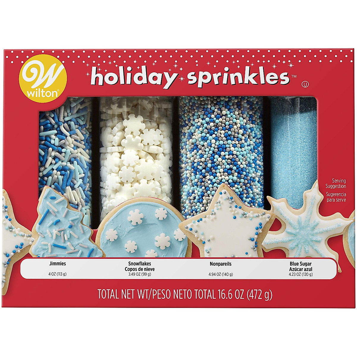 Wilton Winter Sprinkles Mega Set of 4, 16.6 oz, blue and white