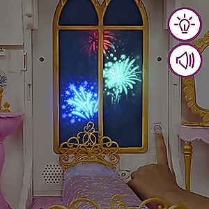 Disney Princess Ultimate Celebration Castle, 4 Feet Tall Doll House with Furniture and Accessories, Musical Fireworks Light Show, Toy for Girls 3 and Up