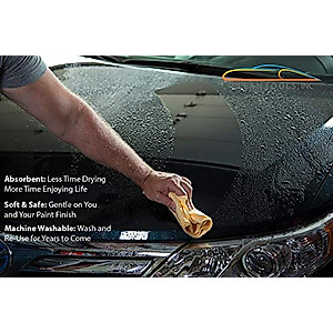 CleanTools The Absorber New Premium Synthetic 1-Side Texture Drying Chamois Cloth for Car: Super Absorbent, Scratch-Free and Washable | 27-Inch x 17-Inch, 2-Pack (PN: 10067-10063)
