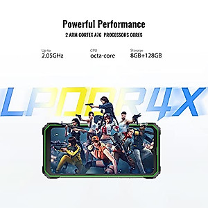 Rugged Smartphone, Blackview BV8800, 8GB+128GB, 8380mAh Battery with 33W Fast Charge, 4G Dual Sim Unlocked Cell Phones, 50MP+16MP+8MP+2MP+20MP IR Rear Camera, 6.58“FHD Display, IP68 & IP69K Waterproof