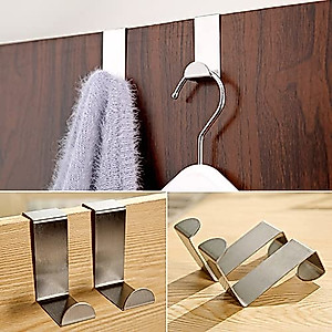 Vermon 2Pcs Multi-Use Potty and Utility Hook, Hooks for Hanging to Hang Over Toilet Tank Or Door, High Durability Space-Saving Metal Storage Hook, Punch Free Towel Clothes Storage Hooks 2pcs