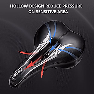 IPOW Mountain Bike Seat 7’’, Comfortable MTB Bike Seat for Men and Women, Bicycle Saddle Replacement Padded with Soft High Density Memory Foam