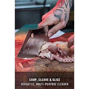 Dalstrong Mini Rocking Cleaver Knife-6.5"-Gladiator Series 'R'-High Carbon Steel - Razor Sharp Giftable Kitchen Knife-Black Handle-Meat Cleaver, Vegetable Knife - NSF Certified