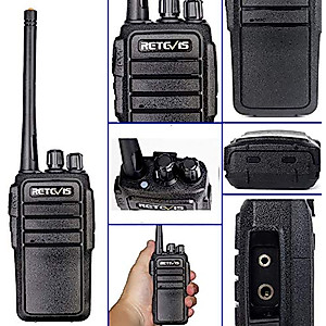 Retevis RT21 Long Range Walkie Talkies with Earpiece and Mic, Rugged Adults 2 Way Radio,Portable FRS Two-Way Radios(2 Pack) (DC Charging)