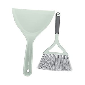 HAWILLOSCH 1 Set Broom Dustpan Desktop Cleaning Broom Mini Cleaning Broom Mini Broom Keyboard Cleaning Brush Household Cleaning Supplies Desktop Cleaning Supplies Mini Dustpan Green Plastic