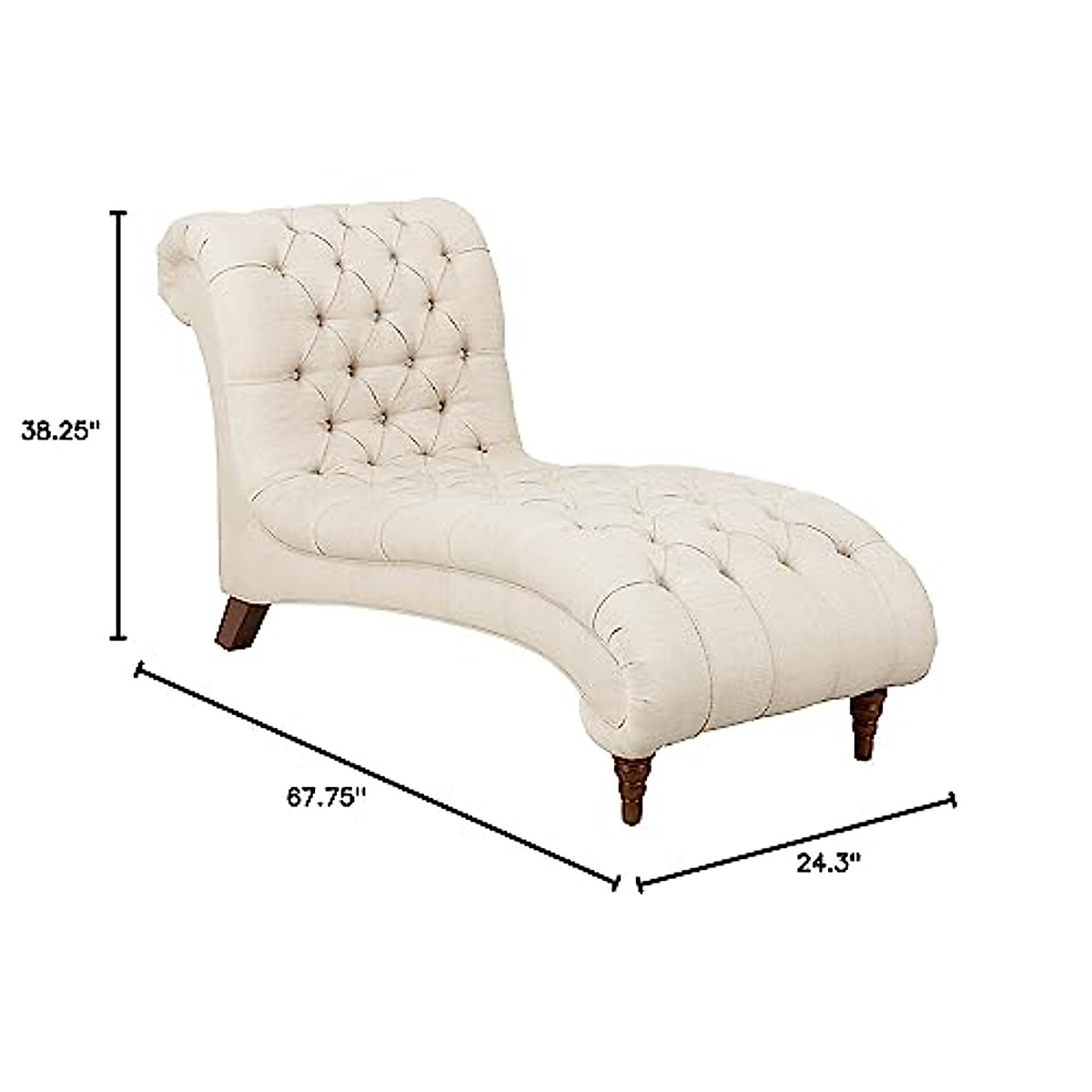 Homelegance St. 30" Claire Fabric Chesterfield Chaise, Almond Brown