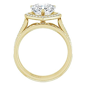 3 CT Heart Cut VVS1 Colorless Moissanite Engagement Ring Set for Women Bridal Ring Set Handmade Halo Moissanite Wedding Gifts Anniversary Promise for Love 925 Sterling Silver