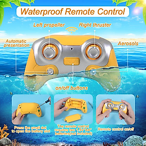 Remote Control Boat for Pools and Lake Toys, RC Spray Gasboat, LED Light Water Toy, Fast RC Boats for Adults and Kids, 2.4GHZ Remote Control, Upgrade Swimming Pool Toy for Boys and Girls