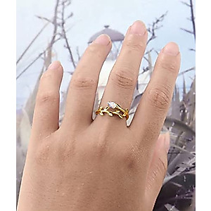 PRAYMOS Gold Rings for Women Trendy 925 Sterling Silver Leaf Rings Adjustable Thumb Rings Jewelry Rings