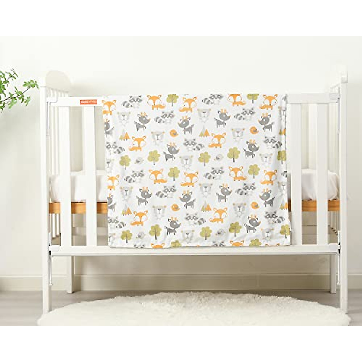 Soft Plush Minky Baby Blanket for Boys Girls Unisex with Print Animal Pattern Double Layer Dotted Backing Bed Throws for Baby Crib Receiving for Newborns