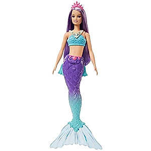 Barbie Dreamtopia Mermaid Doll with Purple Hair, Blue & Purple Ombre Tail & Tiara Accessory