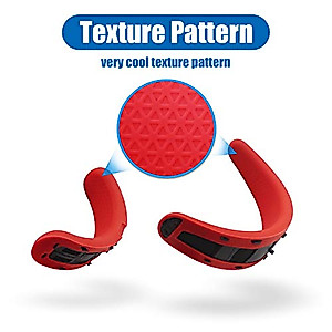 AMVR VR Front Foam & Rear Foam Silicone Protective Covers for Oculus Rift S Headset Sweatproof Waterproof Anti-Dirty Replacement Accessories (Red)