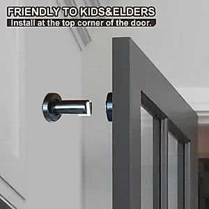 TinyPoint Door Stopper, Magnetic Door Stop with Screws, Premium Stainless Steel, Stronger Mount Magnetic Door Catch, Heavy Duty Door Holder, Hold Your Door Open (Black)