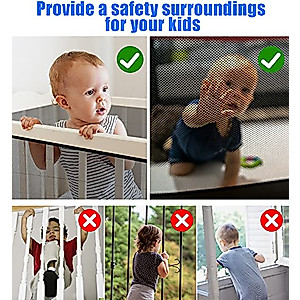 Stairway Net, Baby Gate for Stairs with No Drilling, Baby Safety Stairs Rail Net, 18 ft L x 2.66 ft H, Baby Safety Net Balcony Banister Stair Net for Child, Small pet,Toy- Indoor & Outdoor(Black) 22