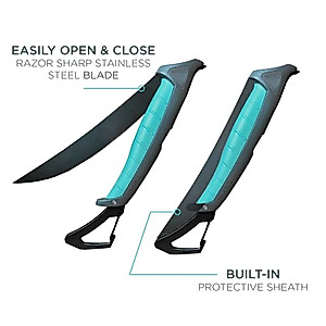Toadfish Stowaway Fillet System, 7" Folding Fillet Knife, Regular Size Folding Cutting Board…