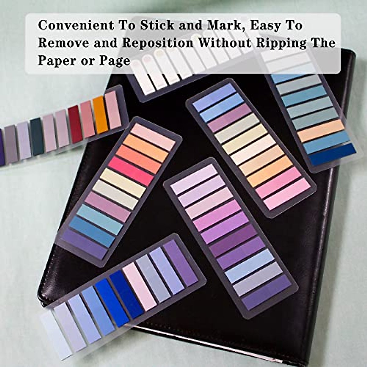 ELII Sticky Tabs 1200pcs Page Markers,Morandi Sticky Note Tabs Colored Writable and Repositionable Book Flags Tabs Strip Index Tabs,Page Tabs