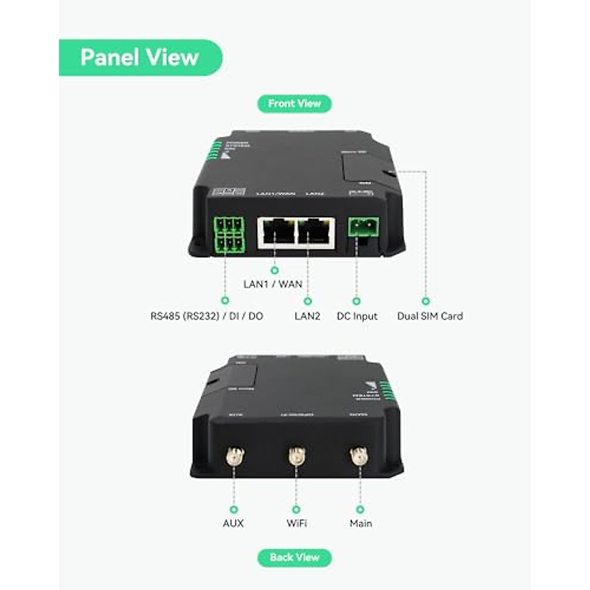 【Upgrade】 LINOVISION Industrial 4G LTE Router for AT&T, T-Mobile and Verizon, Support WiFi, Dual SIM Cards, RS485, DI/DO, Secure VPN Access, Cloud Management, Cellular Router for M2M/IOT Application