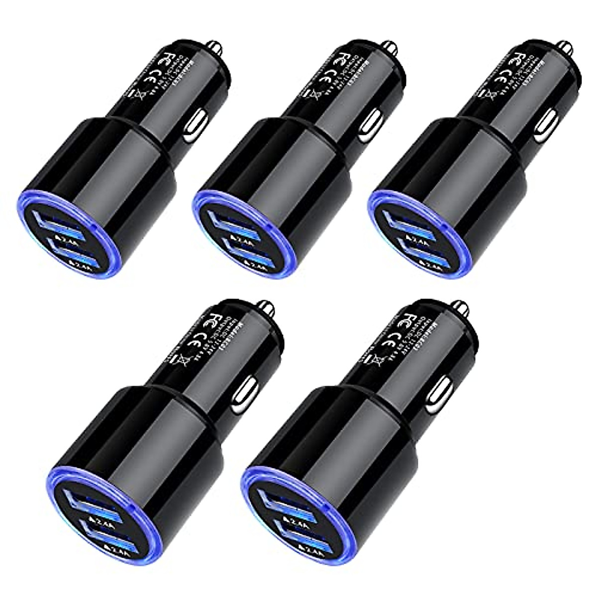 Car Charger Adapter, 5Pack 4.8A Dual Port Fast Charge Car Phone Charger USB Lighter Plug Cigarette Charger for iPhone 14 13 12 11 Pro Max 10 SE XR XS X 8 7 6 6S,Samsung Galaxy S22 S21 S20 S10 S9 S8