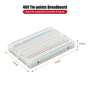 3 Pack 400 Tie-Points Solderless Breadboard Electronic for Beginners, Arduino Prototyping Shield Distribution Raspberry Pi ESP, 3 Piece
