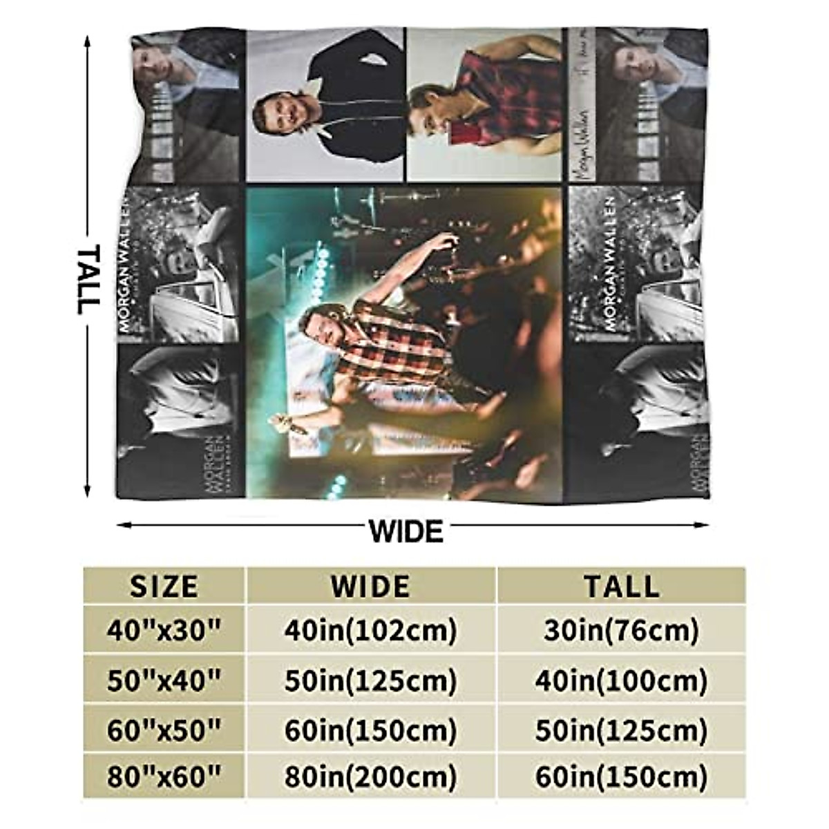 Ultra-Soft Blanket Collage Singer Blanket Flannel Blanket Portable Throw Blanket for Living Room Couch Sofa Car Fans Gift 50"x40"