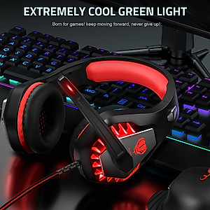 Pacrate GH-1 Gaming Headset for pc (red)