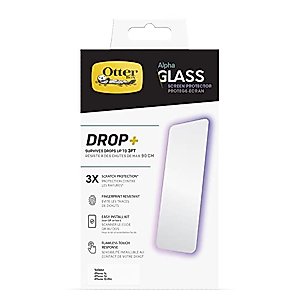 OtterBox ALPHA GLASS SERIES ANTIMICROBIAL Screen Protector for iPhone 14, iPhone 13 & iPhone 13 Pro