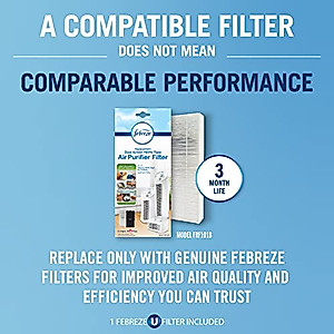Febreze HEPA-Type Tower, Medium to Large Room Air Purifier, 25" x 10.2" x 8", White