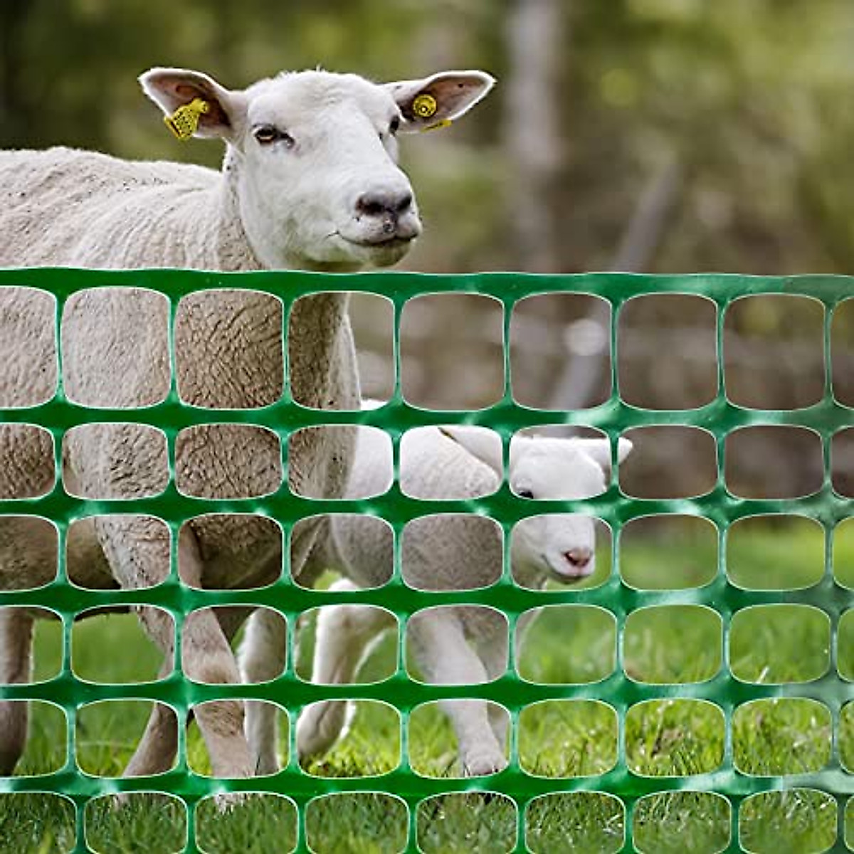 Sunnyglade 4 X100 Ft Outdoor Snow Fence Plastic Safety Temporary Garden Netting for Poultry,Rabbits, Chicken, Dogs,Dark Green (Green)