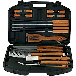 Mr. Bar-B-Q Deluxe BBQ Tool Set | All in One BBQ Tool Set | Premium Hard-Shell Case | Contains 18 Stainless Steel BBQ Grilling Tools | BBQ Tools Set for Men