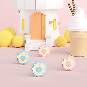 BelugaDesign Donut Ice Cream Thumb Grips | Cute Kawaii Food Cupcake Pink Blue Pastel Joystick Cap | Compatible with Nintendo Switch Standard Joycon Lite OLED