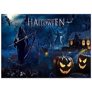 AEAHALY 7x5ft Halloween Ghost Theme Party Decoration Backdrop
