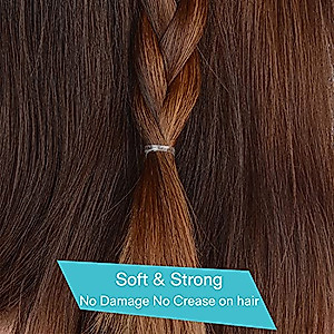 HOYOLS Clear Elastic Hair Bands, 2500 Small Rubber Bands Braids for Girls Kids Women Non-Slip Tiny Soft Hair Ties Braiding Hair Accessories Value Pack TPR