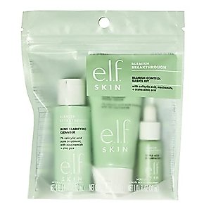 e.l.f. SKIN Blemish Breakthrough Blemish Control Basics Kit, Travel-Size Acne Skincare Routine, Cleanser, Serum & Moisturizer, Vegan & Cruelty-Free