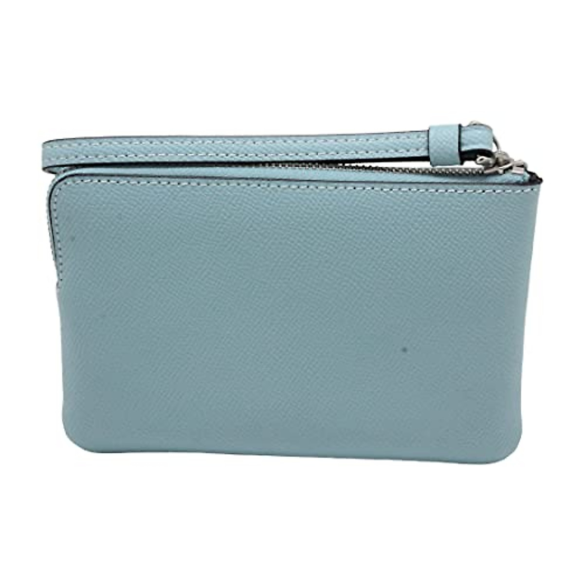 Coach Women's Corner Zip Wristlet in Crossgrain Leather (Waterfall)