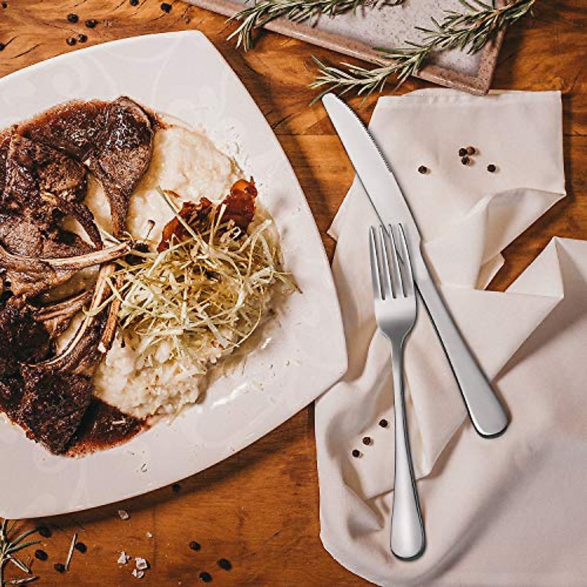 HIWARE 12-piece Good Stainless Steel Dinner Knives, 9 Inches