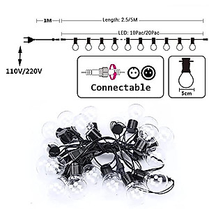 Christmas Lights,Globe Bulb Solar Fairy String Light, for Party Holiday Garden Garland Christmas Decorations Home Outdoor Light Street Wedding 3.5M-10Led