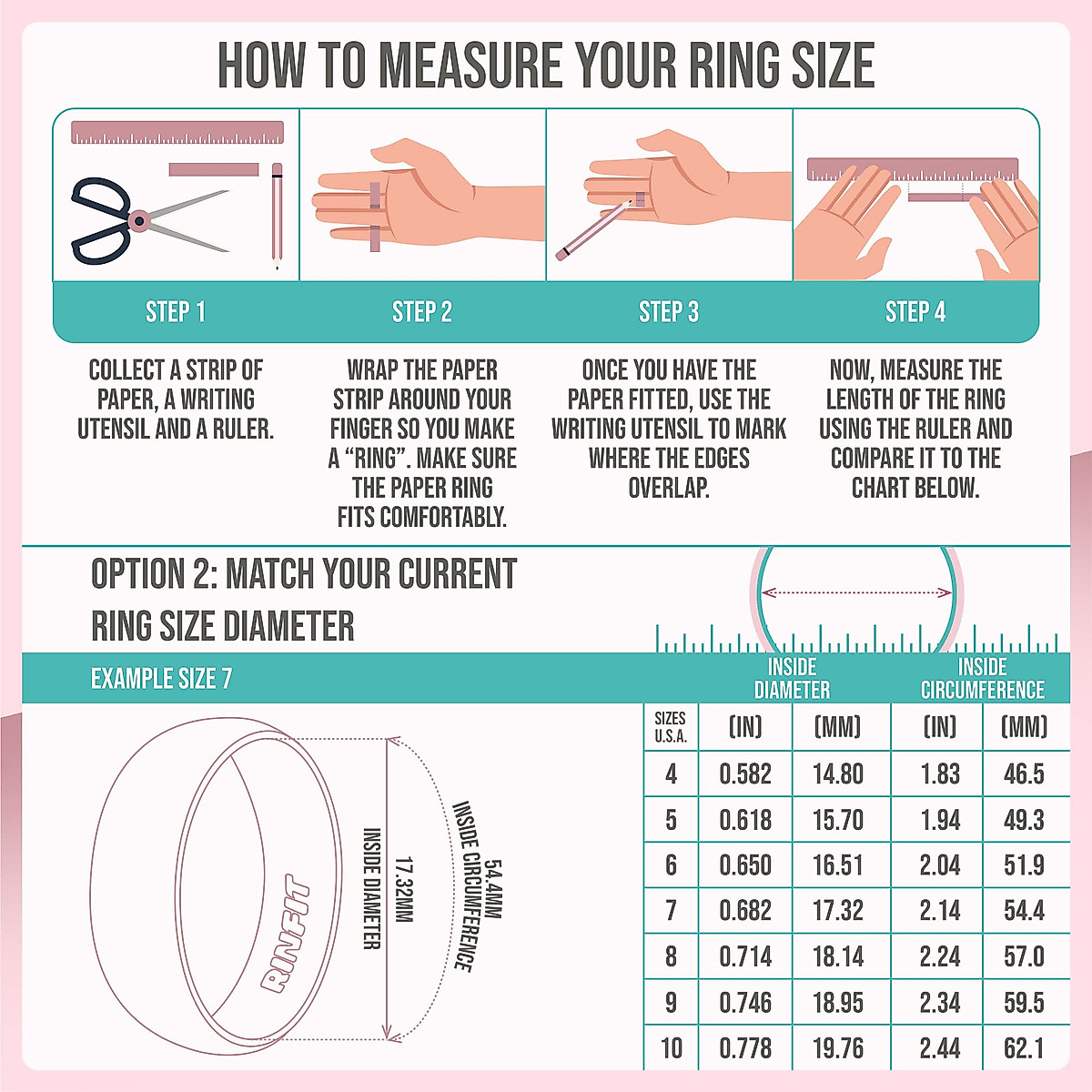 Rinfit Silicone Rings for Women - Silicone Wedding Bands Women - Womens Wedding Ring - Stackable Silicone Rings Women Couture - Patented Design - Silver, Size 8