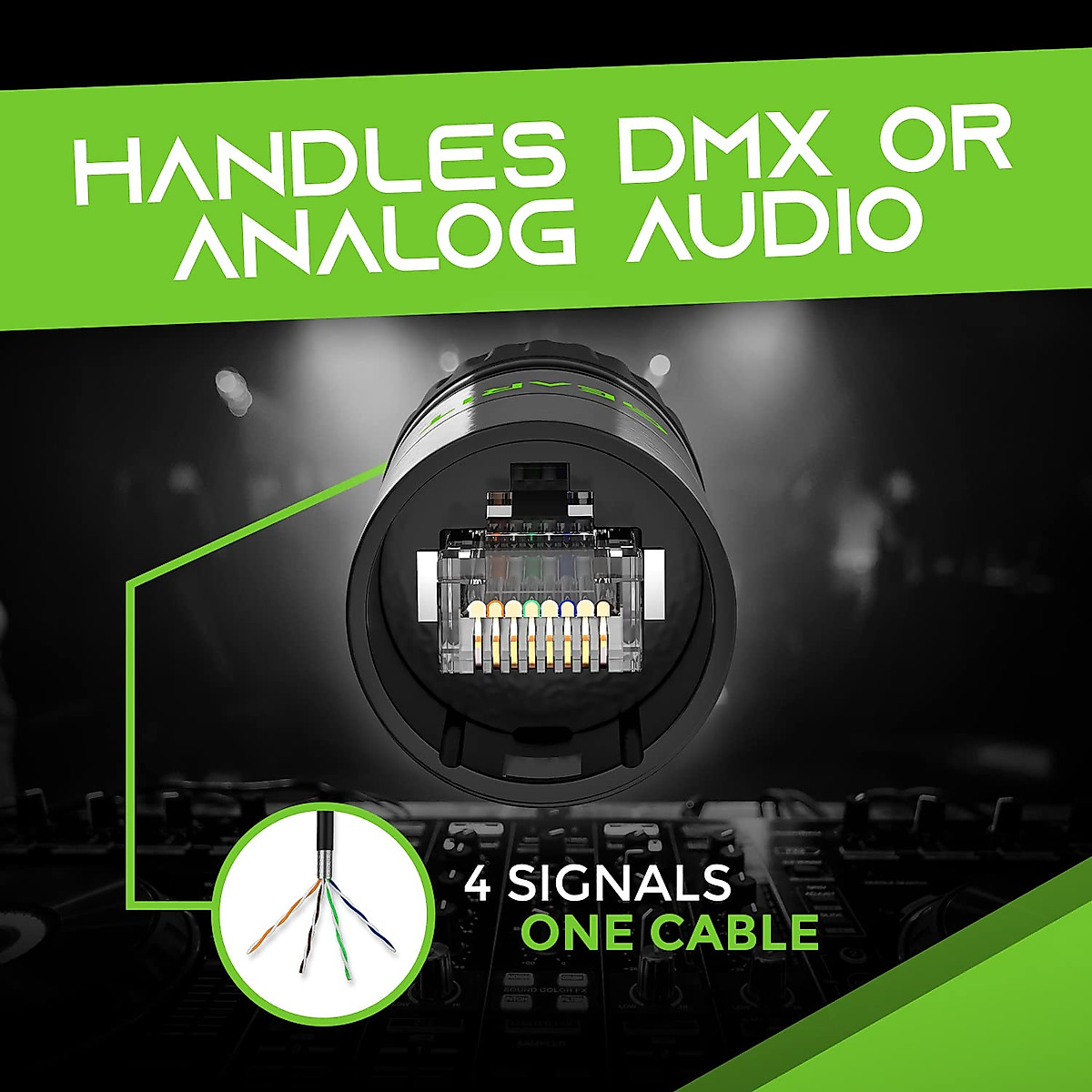 GearIT CAT6 Ethernet Cable, EtherCON-Compatible (6 Feet) RJ45 Connectors for Pro Audio, Aluminum Shielded, Oxygen Free Copper - 6 ft. - Black