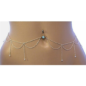 Body Accentz™ Belly Button Ring Navel Body Jewelry Dangle Waist Chain 14 Gauge