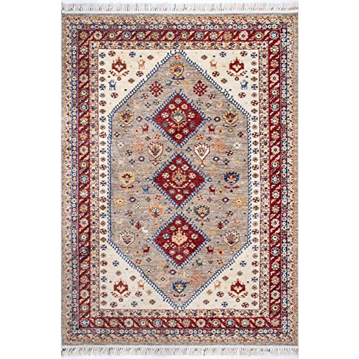 nuLOOM Romee Medallion Tasseled Runner Rug, 2' x 6', Beige