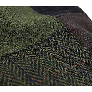 Mucros Men's Flat Cap Patchwork 100% Wool Earthtones Made in Ireland XL
