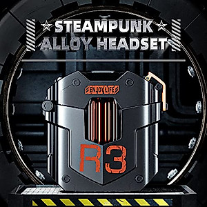 True Wireless Earbuds Bluetooth 5.3 Metal in-Ear Headphones Wireless Gaming Earbuds Cordless Ultra-Low Latency Cool Mecha Bluetooth Earphones TWS Stereo Ear Buds for iPhone Android PC (Flame-Red)