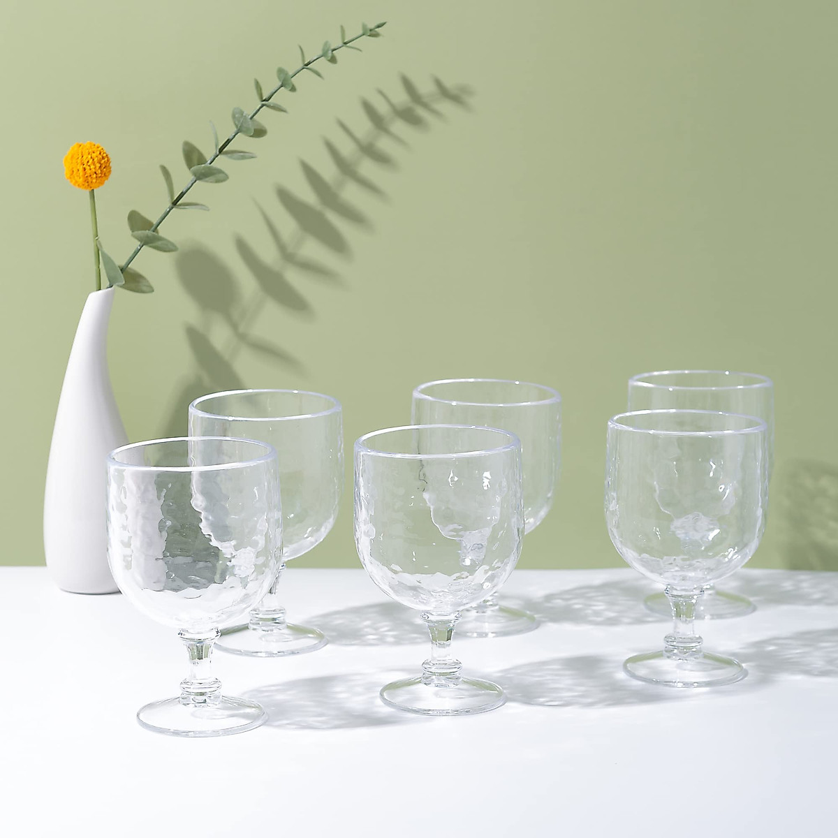 JX X&G Premium Wine Glasses 10.5 Ounce - Shatterproof, Reusable, Dishwasher Safe Drink Glassware (Set of 6) (6, 10.5 OUNCE)