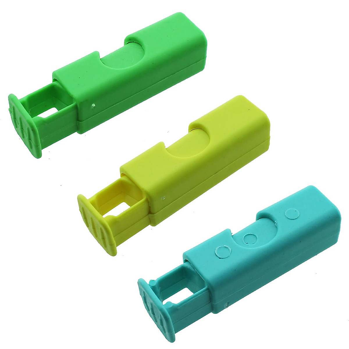 SQXBK 12PCS 60x15mm Non Slip Plastic Bread Bag Closure Clip Reusable Grocery Bag Closure Clip Easy to Squeeze Lock and Release