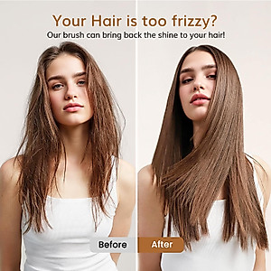 Round Brush for Blow Drying, Nano Thermal Ceramic & Ionic Tech Hair Brush with Boar Bristles, Professional Round Barrel Brush for Styling, Curling & Straightening by Sndyi (3.3 Inch, Barrel 2.1 Inch)