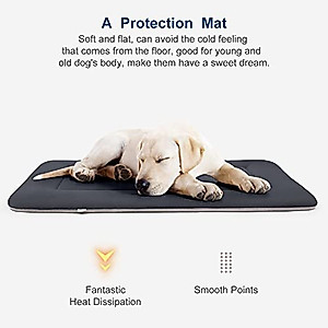 Hero Dog Large Dog Bed Crate Pad Mat Cute Paw Pet Beds for Dogs, 42-Inch Washable Dog Sleeping Mattress with Anti Slip Bottom, Dark Grey L