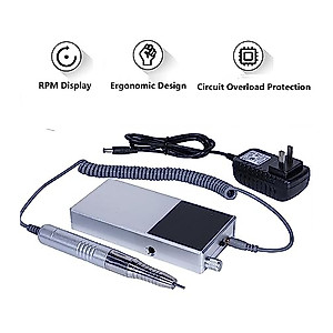 Nail Drill-Nail Drills for Acrylic Nails Professional-High Speed, Low Heat, Low Noise, Low Vibration - Metal Housing Long Service Life-Portable Professional Nail Drill-for Nail Salon Home